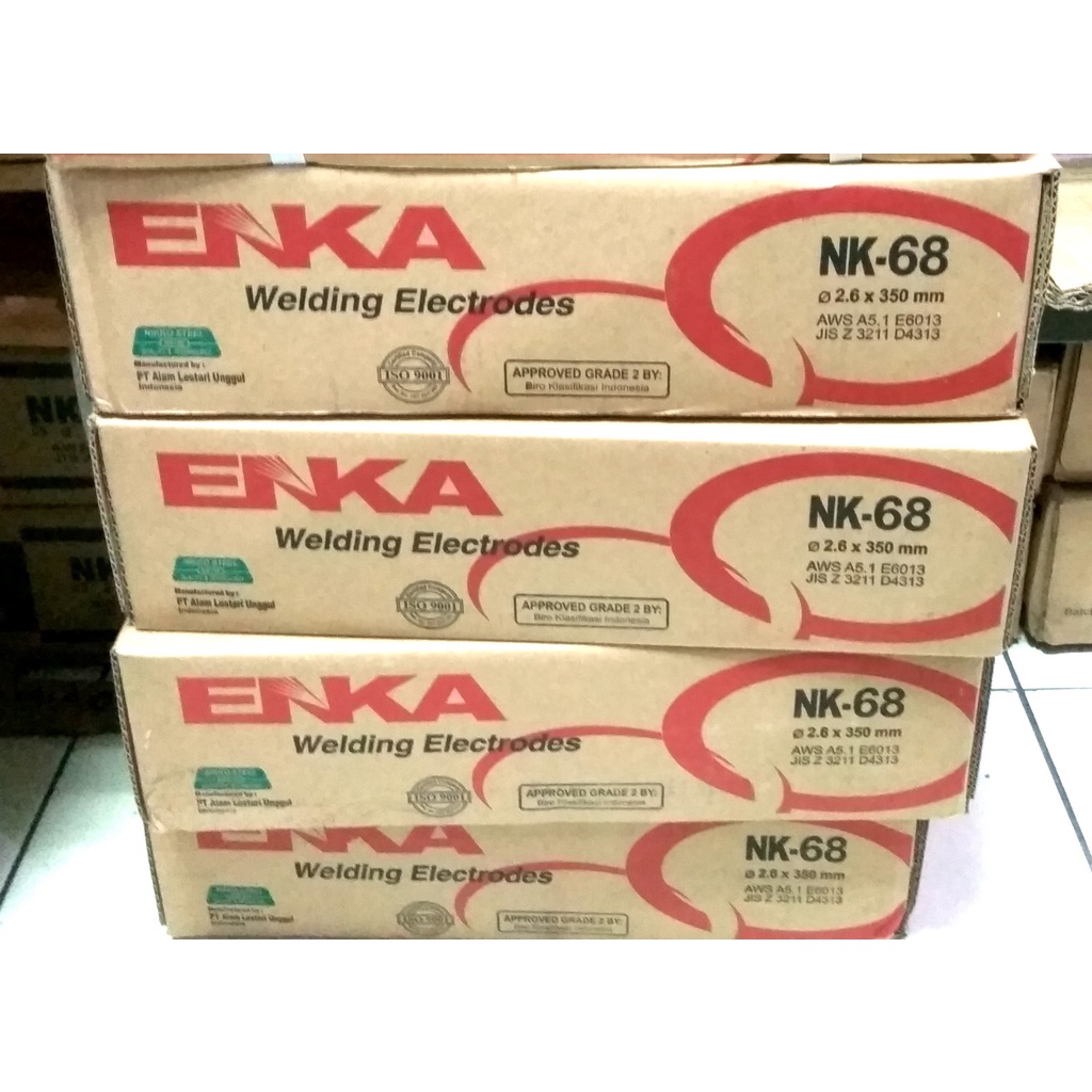 Jual Kawat Las ENKA NK-68 - AWS E 6013|dia 2,6mm|3,2mm|4,0mm|(harga untuk 2 pack isi 10kg ...