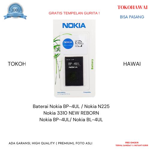 Jual Baterai Nokia BP-4UL / Nokia N225 / Nokia 3310 NEW REBORN/ Original | Shopee Indonesia
