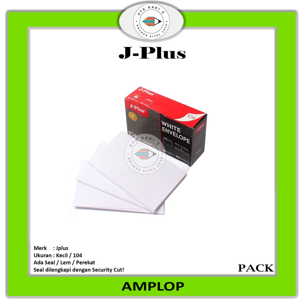 Jual J-PLUS - Amplop putih / Amplop Jplus Merah Ukuran 104 80gsm Peel ...