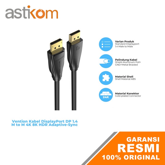 Jual Kabel DP Vention Display Port Male To Male 8K 4K UHD HDR 240 144hz ...