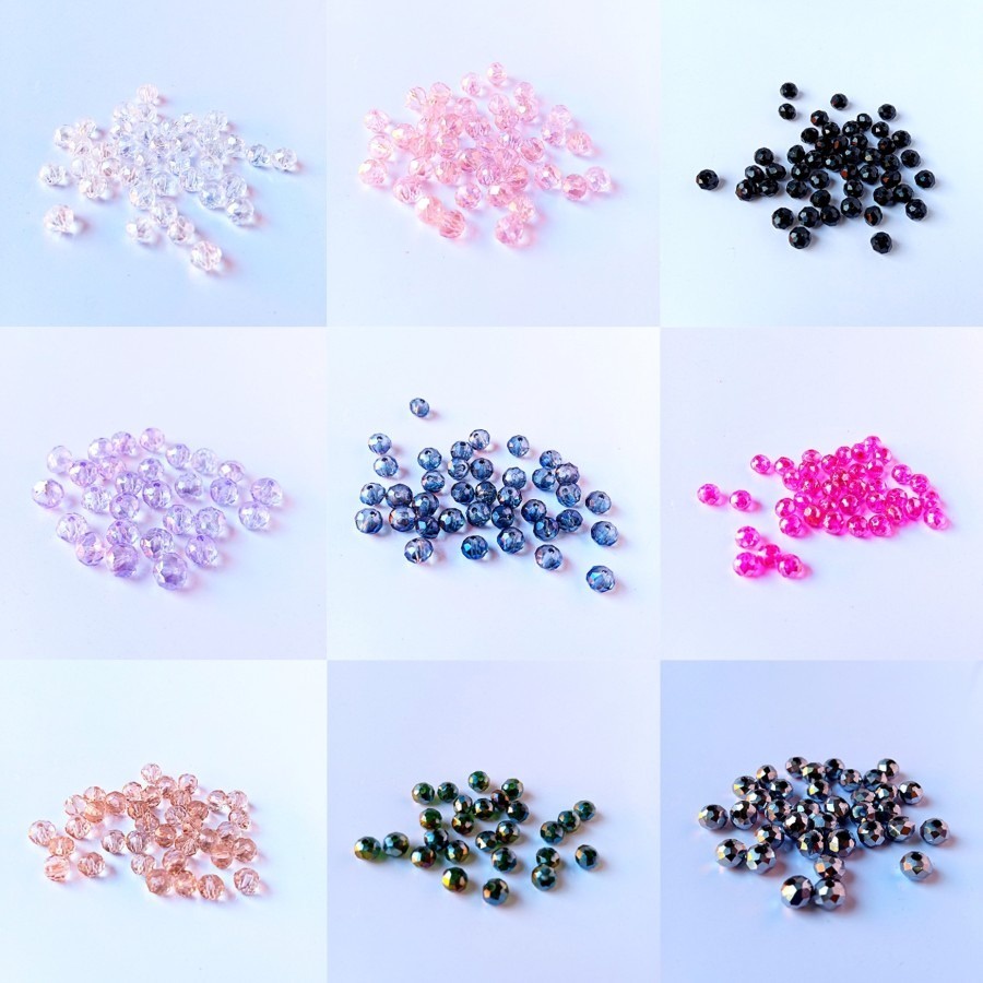 Jual manik kristal ceko mote ukuran 4mm per 3,5 gram (50 butir ...