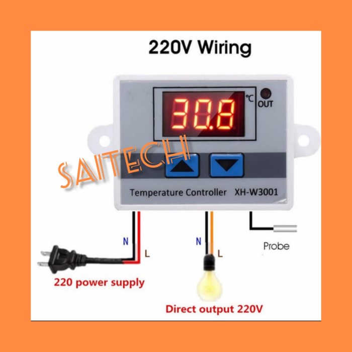 Jual Terlaris Xh-W3001 Digital Thermostat Temperature Pengatur Suhu Otomatis Ac 220V | Shopee ...