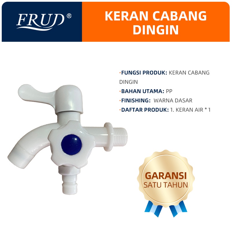 Jual FRUD IR2312 Kran Air Double Kran Cabang Dinding Plastik Bergaransi ...