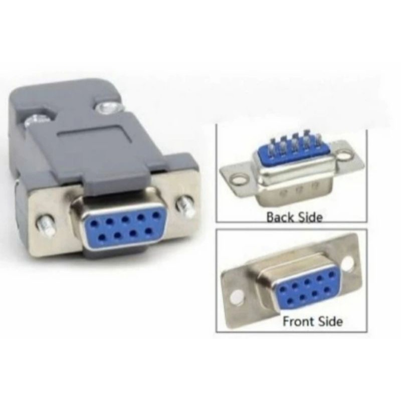 Jual Konektor DB9 Female + Cover Connector DB9 Serial RS232 Female ...