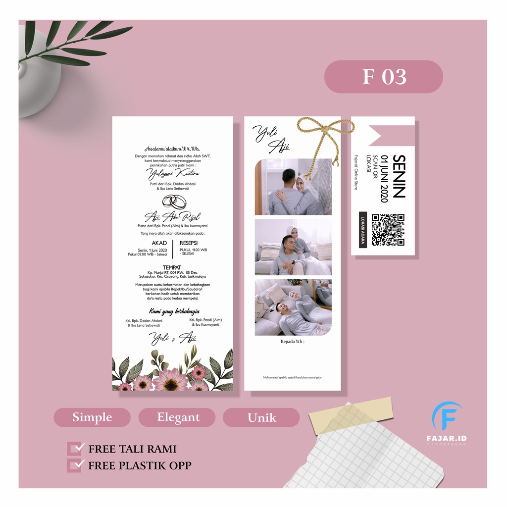Jual UNDANGAN PERNIKAHAN HANGTAG SERIES - UNDANGAN EKONOMIS AESTHETIC ...