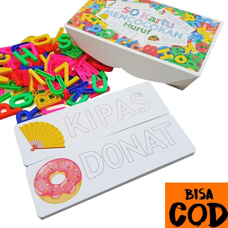 Jual Flashcard 50 Kartu Spelling Matching Nama Benda ⅍ | Shopee Indonesia