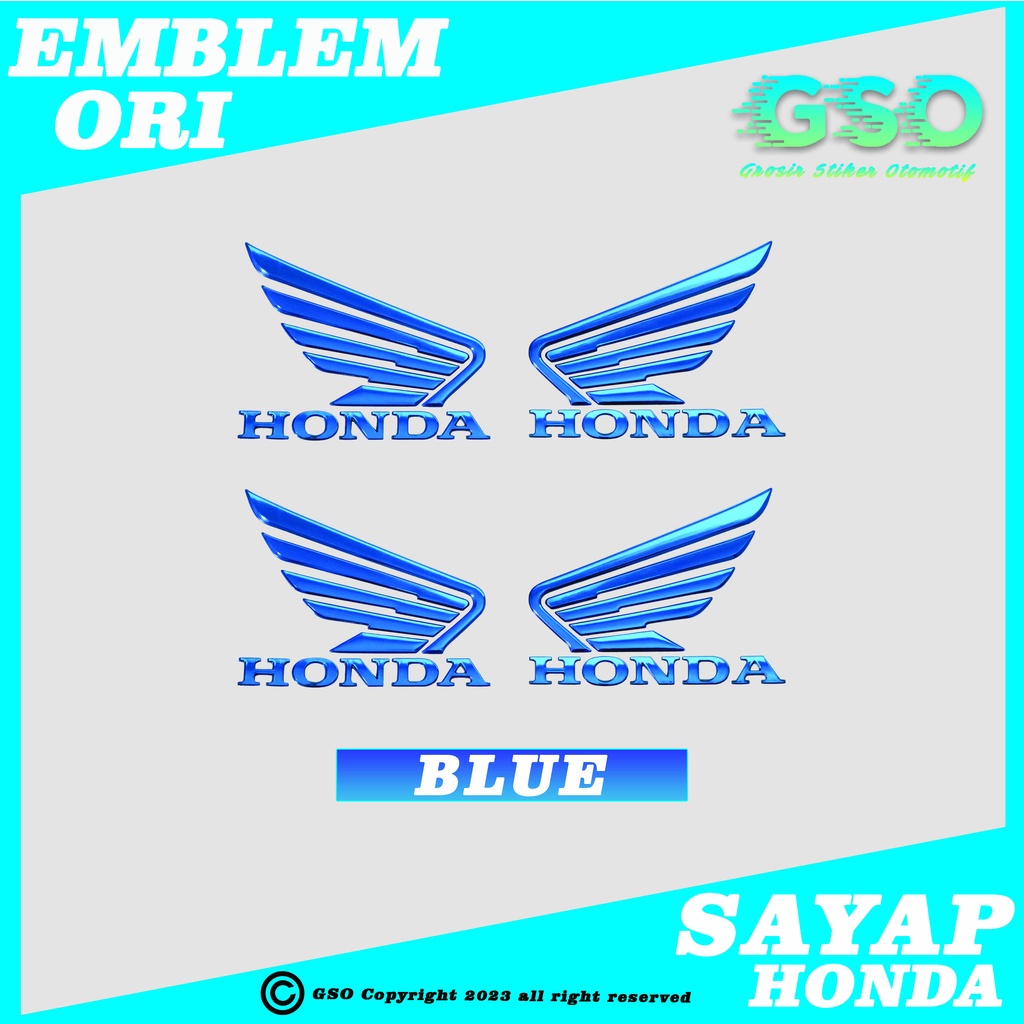 Jual STIKER STICKER EMBLEM SAYAP WING HONDA 3D ORI / EMBLEM SAYAP WING ...