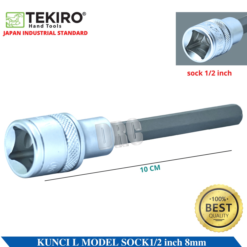 Jual Mata L Socket Tekiro Hex Bit Socket 1/2" DR 4MM - 5 MM - 6 MM - 8 MM - 10 MM - 12 MM Tekiro ...