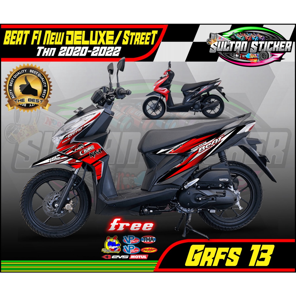 Jual Stiker Variasi Streaping Decal List Motor HONDA Beat FI All New ...