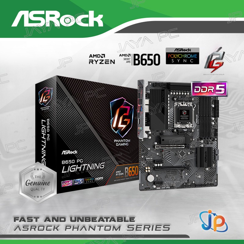 Jual Motherboard ASROCK B650 PG Lightning (AM5, AMD, B650, DDR5, SATA3 ...