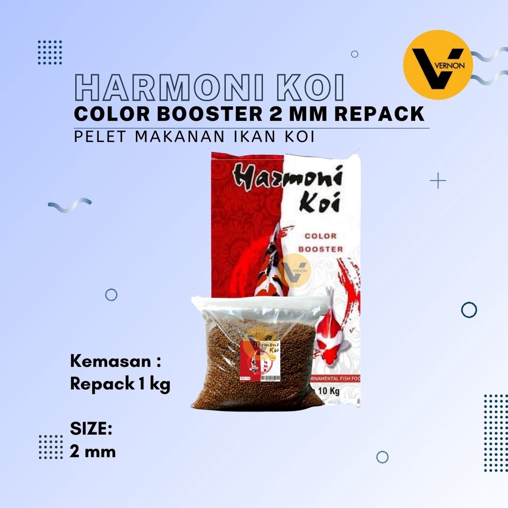 Jual HARMONI KOI Color Booster 2mm 1Kg Pakan Pelet Koi Pertumbuhan ...