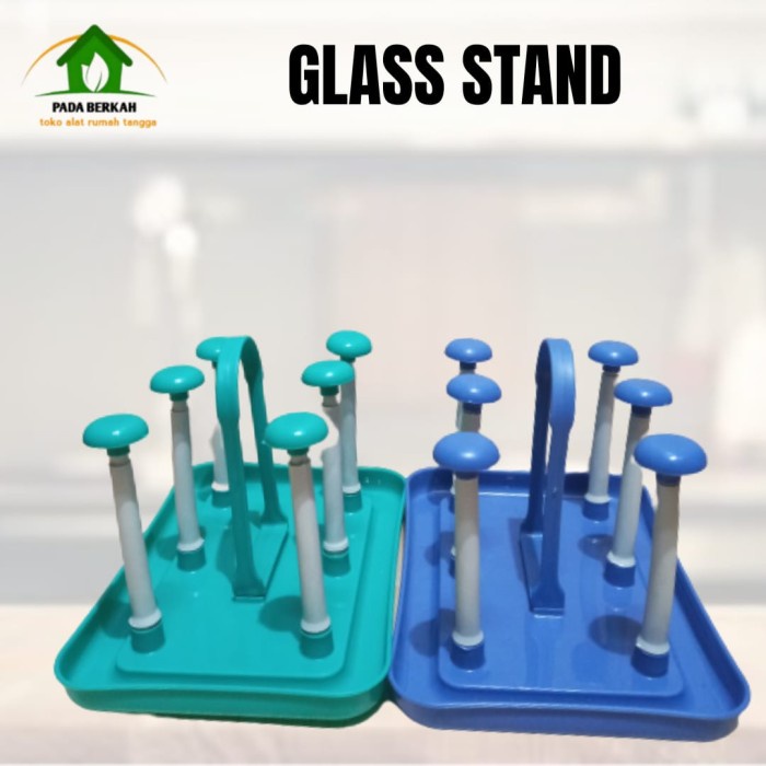 Jual [Rak ] Glass Stand/Rak Tempat Gelas Glass Stand / Rak Gelas Segi / Gantungan [Dapur ...