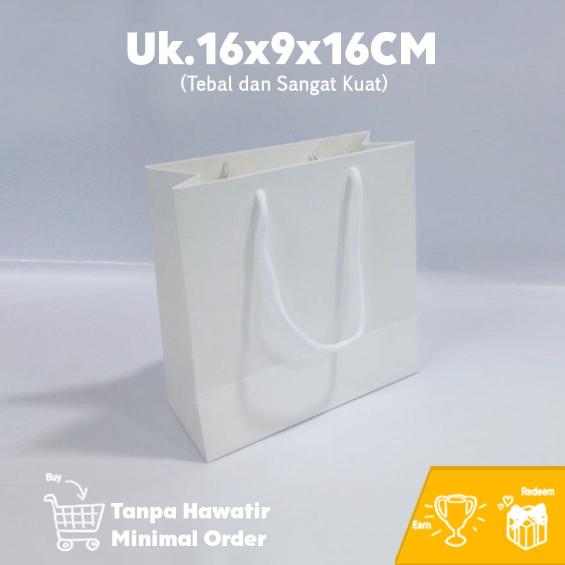 Jual Paper Bag Putih Polos Box Skincare Uk. 16x9x16cm / Paper Bag Polos ...