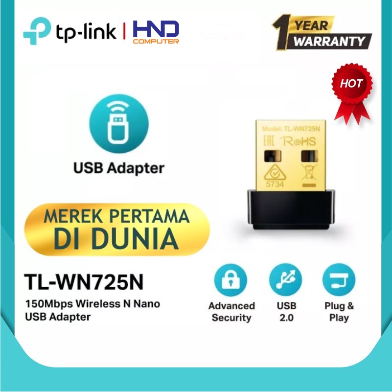Jual TP-LINK TL-WN 725N 150Mbps Wireless N Nano USB adapter | Shopee ...