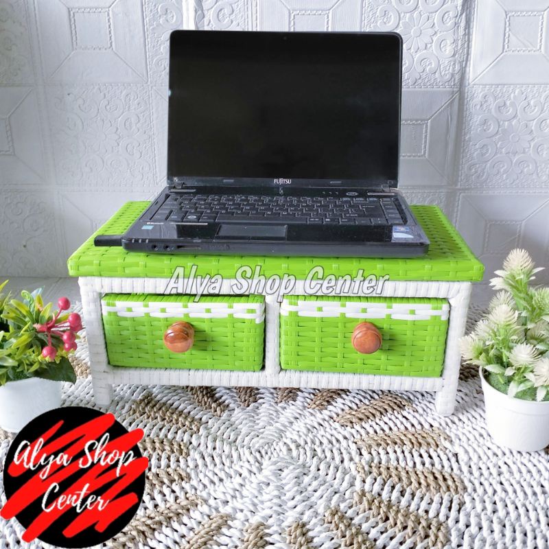 Jual MINI Laci 2 Sliding SejajarAnyaman Rotan Sintetis / Laci Mini ...