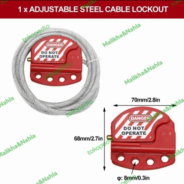 Jual Sprinkler New Master Lock S806 Adjustable Cable Lockout, 6Ft (1.8M ...