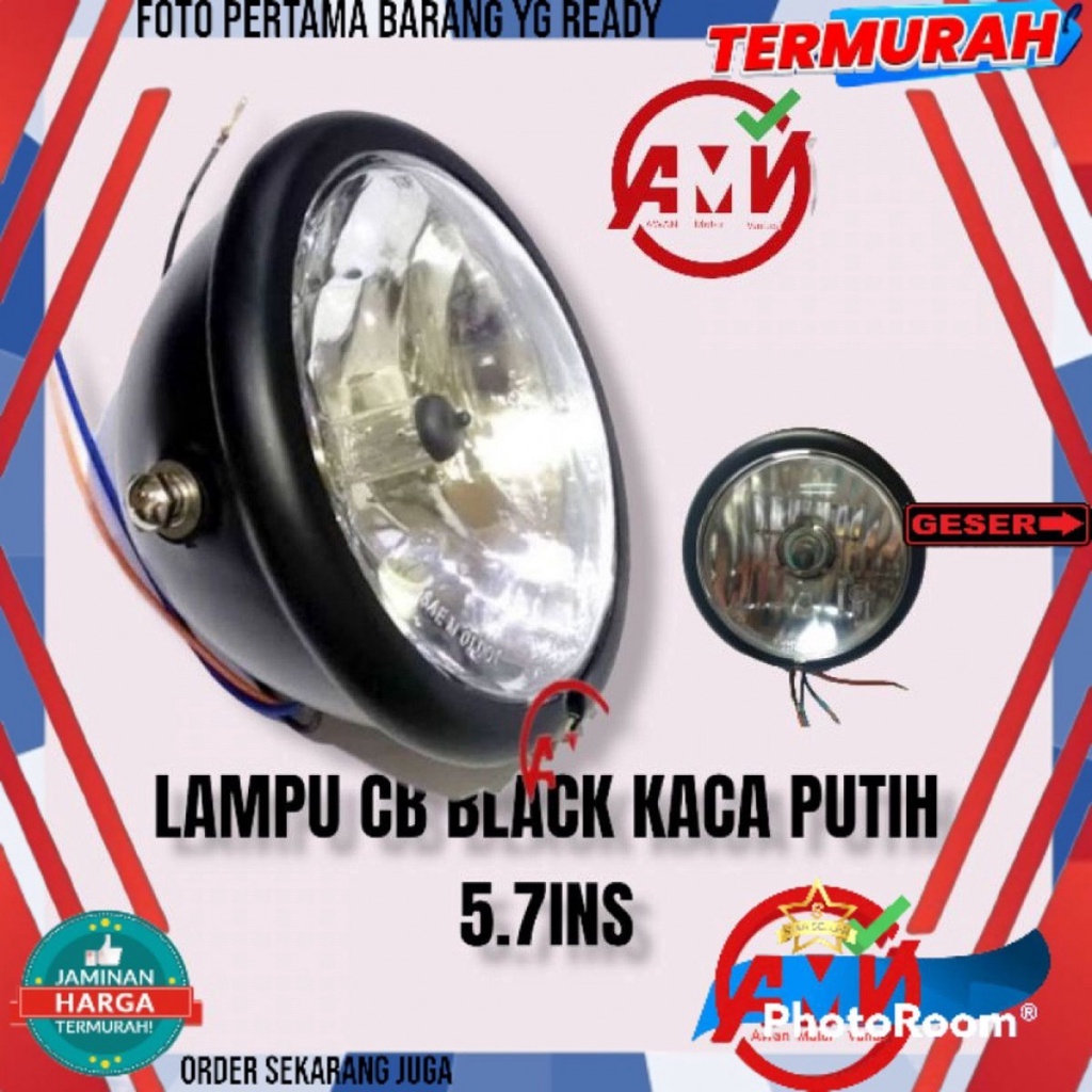 Jual LAMPU CB PESEK HITAM KACA PUTIH | Shopee Indonesia