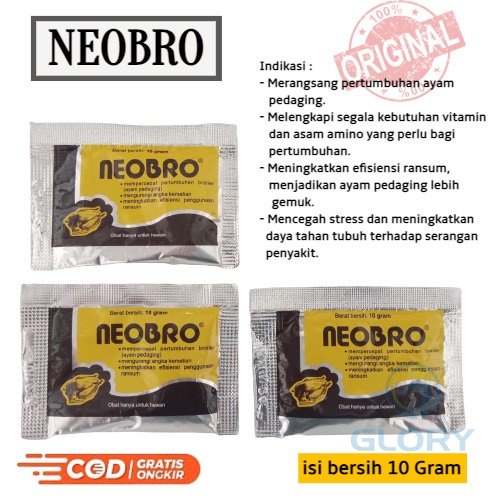 Jual Neobro Kemasan 10 Gram Vitamin Penggemuk & Pertumbuhan Unggas ...