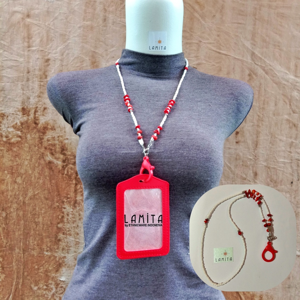 Jual Kalung ID Card Lanyard Etnik Manik. Name Tag Tali Tanda Pengenal ...