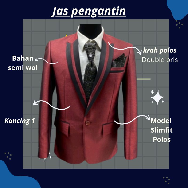 Jual JAS PENGANTIN PRIA MODERN SETELAN BLAZER FORMAL WEDDING TERBARU ...