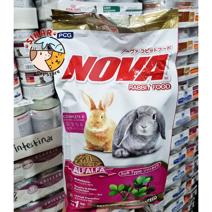 Jual Nova Rabbit 1KG Food Makanan Kelinci Pakan Alfalfa Grass Pelet ...
