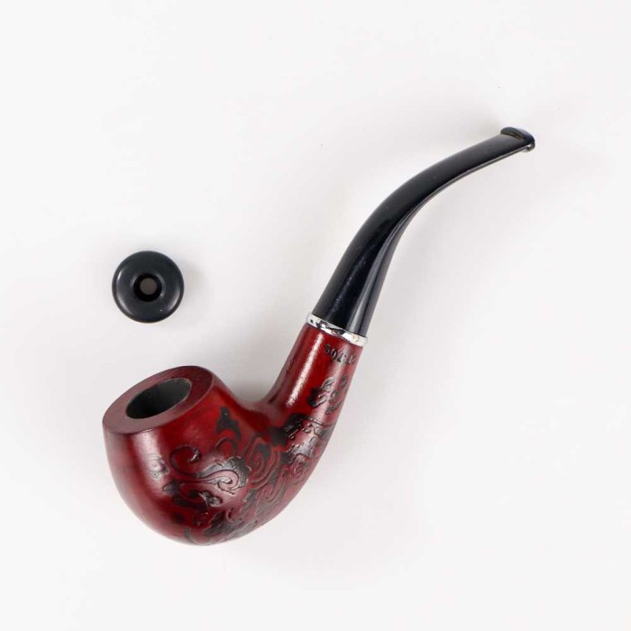 Jual Alat Pipa Filter Rokok Cangklong Kayu Ukir Asli Tembakau Popeye ...