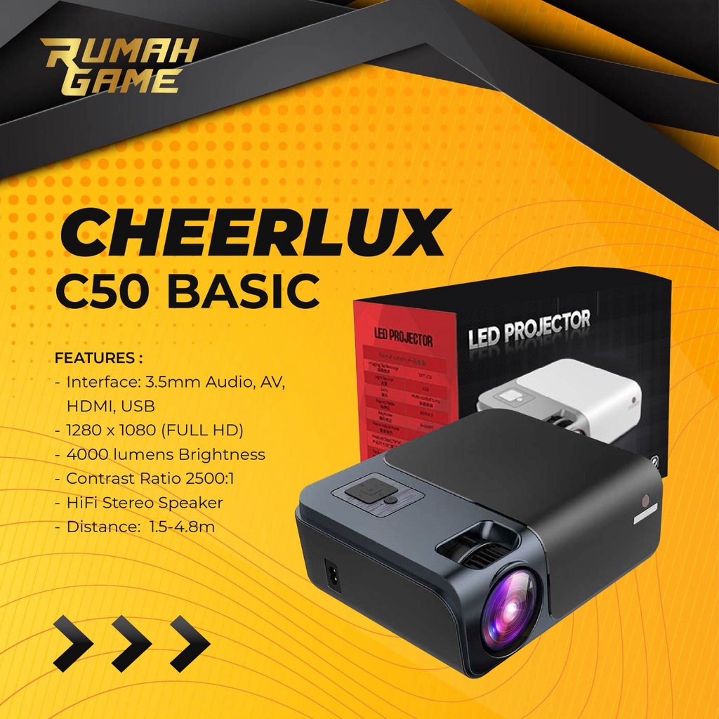 Jual Proyektor Cheerlux C50 Full HD 1080 4000 Lumens Projector Cheerlux ...