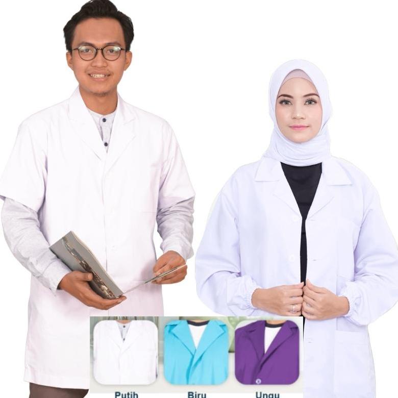 Jual RJLINEN Jas Laboratorium Seragam Lab Baju Praktek Klinik Pria ...