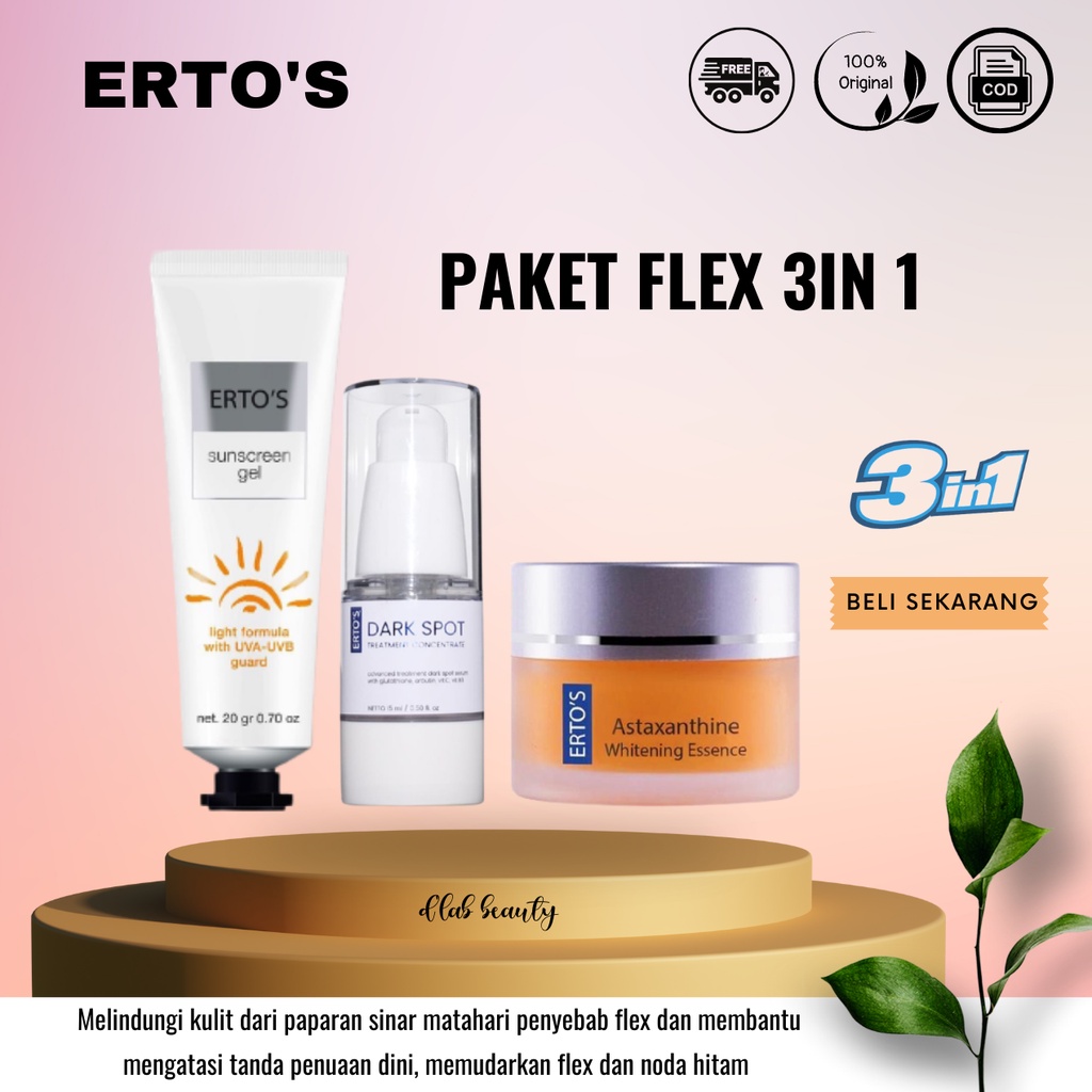 Jual ERTOS PAKET (Flek Noda Hitam, Penuaan Dini, Mencerahkan Wajah) | Shopee Indonesia
