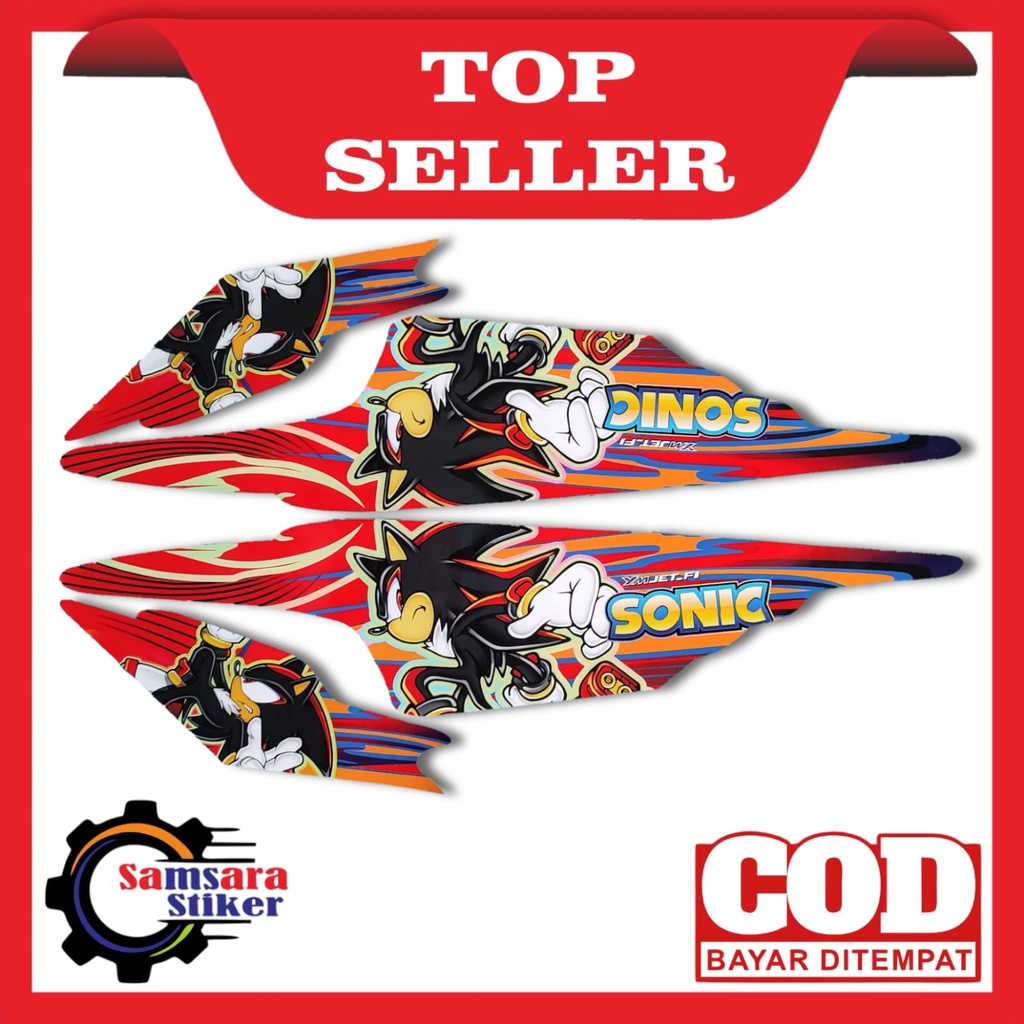 Jual Stiker Motor Yamaha Mio Sporty Variasi Sonic II Merah | Shopee ...
