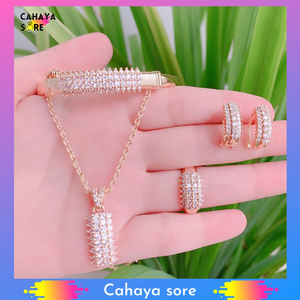 Jual Xuping Set Gold Perhiasan Set Dewasa Permata Mewah XD14 | Shopee Indonesia