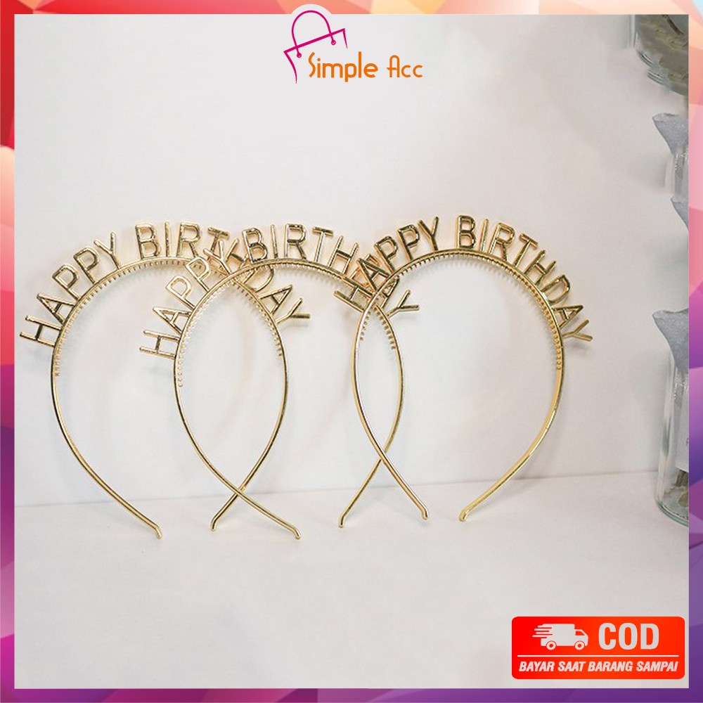 Jual DO-C787 Bando Happy Birthday Silver Anak Bahan Plastik Pesta Ulang ...
