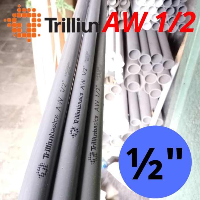 Jual Produk Terbaik] Pipa PVC AW 1/2" TRILLIUN Pipa AW 1/2" ABU ...