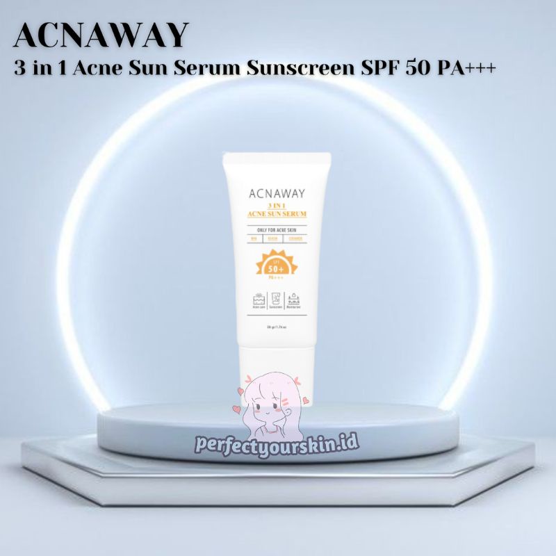 Jual ACNAWAY 3in1 Acne Sun Serum Sunscreen SPF 50 PA+++ 50gr | Shopee Indonesia