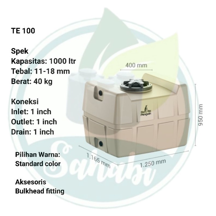 Jual Tandon Air / Toren Air / Tangki Air Penguin Cubic Tank Tangki ...