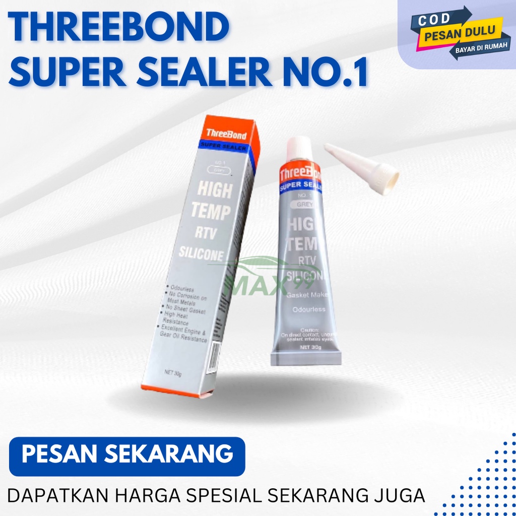 Jual LEM THREEBOND SUPER SEALER NO.1 HIGH Temp RTV Silicone Grey ( Abu ...