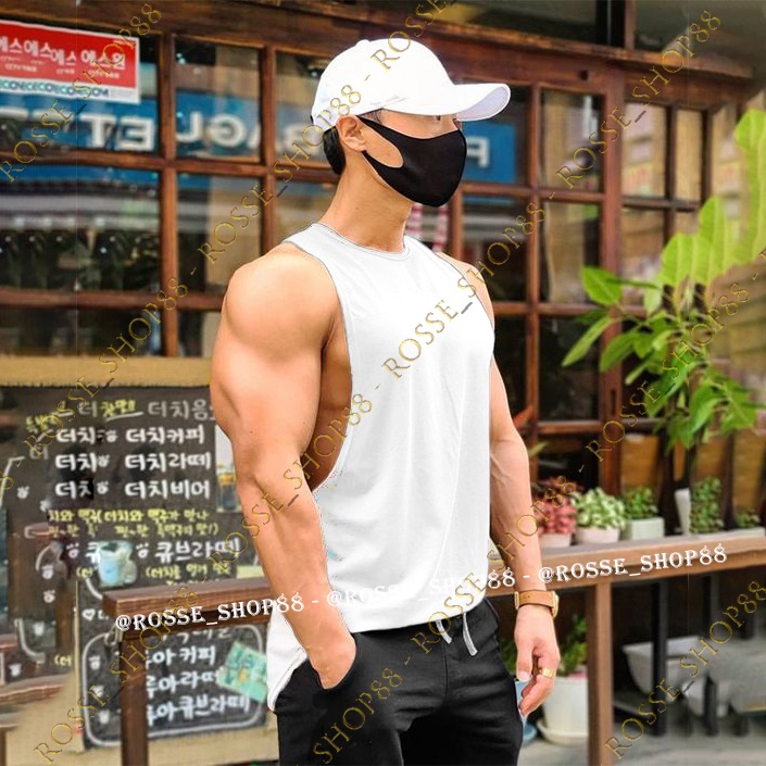 Jual Singlet Low Cut Pria Kaos Tanpa Lengan Gym Sport Fitness | Shopee ...