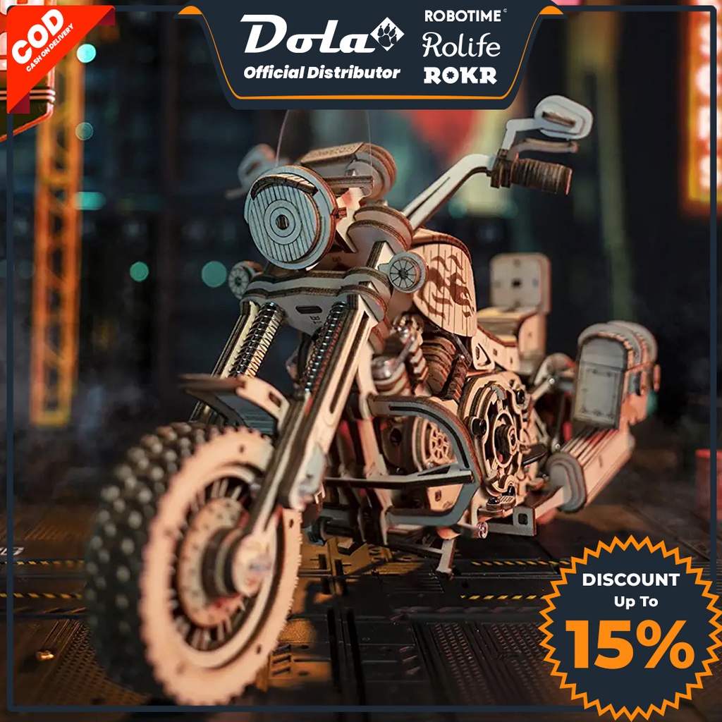 Jual DolaPuzzle ROKR Rolife Cruiser Motorcycle LK504 3D Wooden Hobby ...
