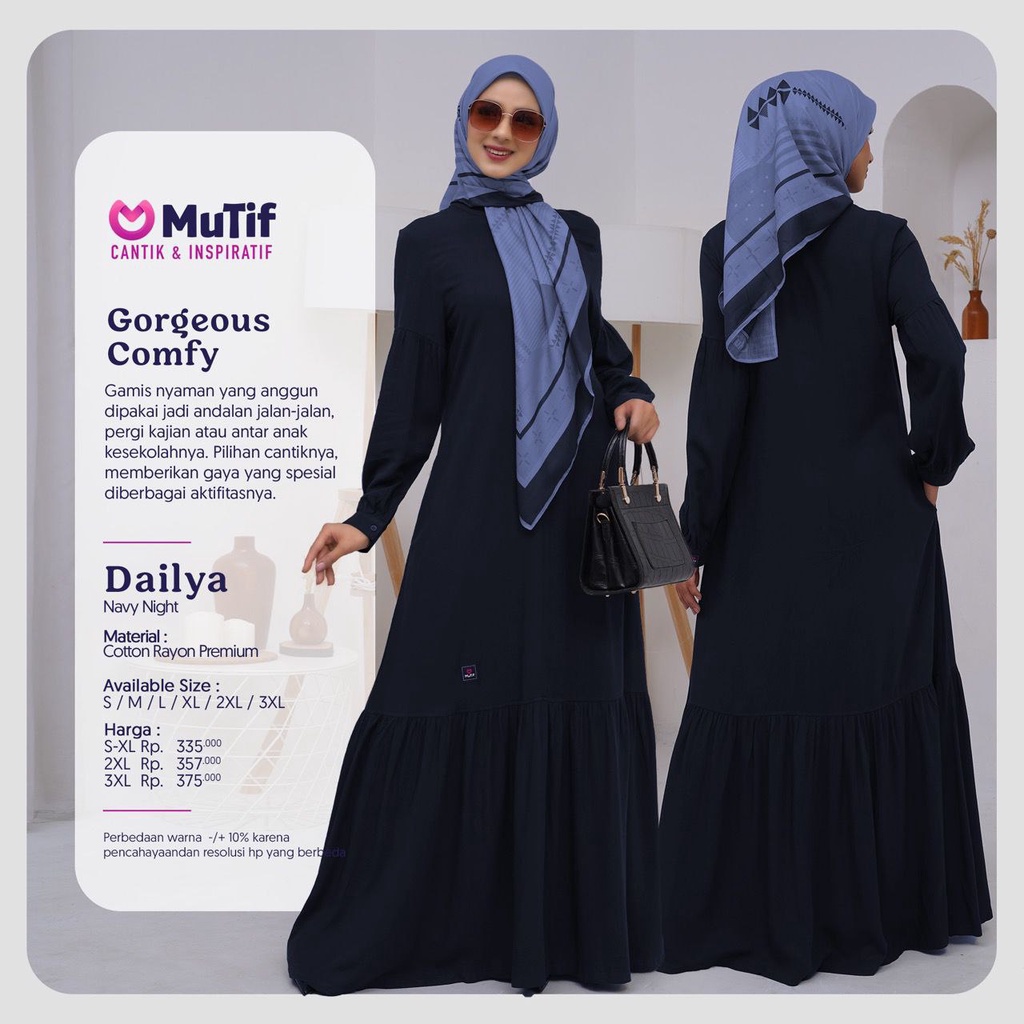 Jual MuTif 100% ORI | Dailya Jet Black | Dailya Green Olive | Dailya ...