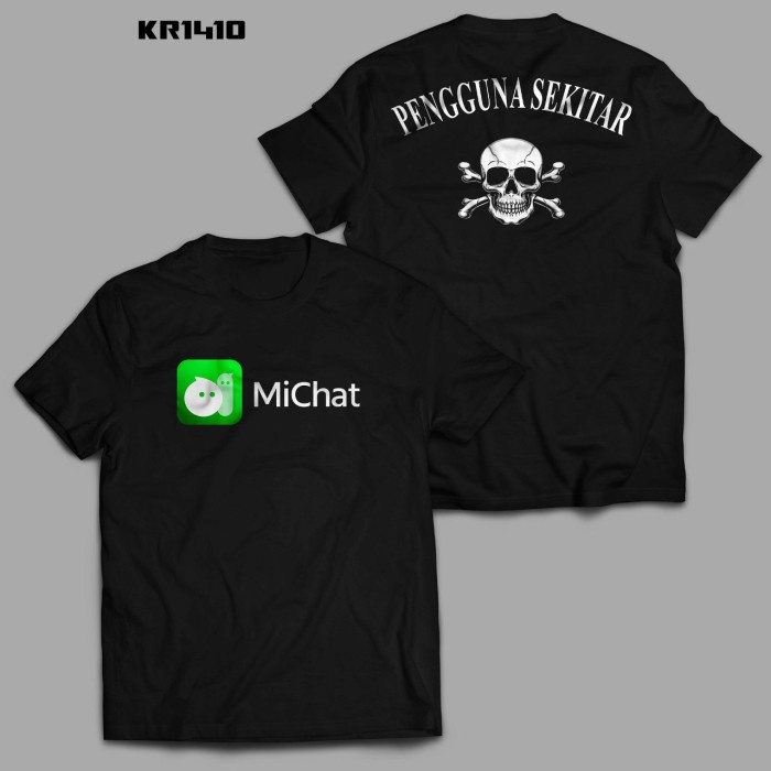 Jual Kaos Distro Unik MiChat Pengguna Sekitar KR1410 Hitam Katun ... Jual Kaos Distro Unik MiChat Pengguna Sekitar KR1410 Hitam Katun ...