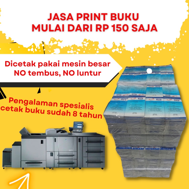 Jual [1 HARI JADI] JASA CETAK BUKU PRINT BUKU CUSTOM A5, B5, A4 STANDAR ...