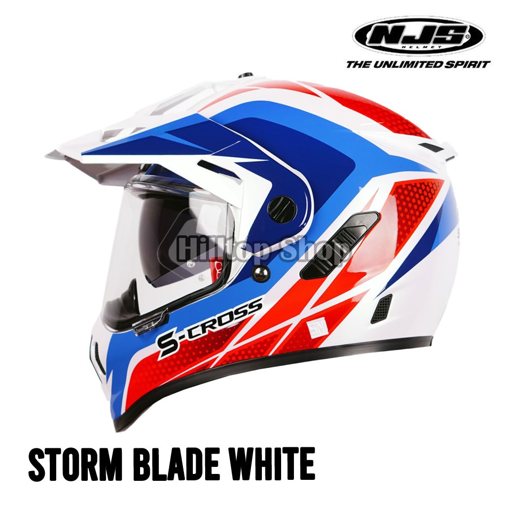 Jual Helm NJS S-Cross Motif Full Face Supermoto Motorcycle Helmet ...