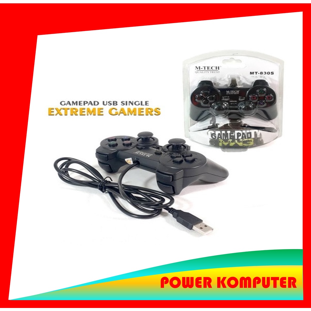 Jual Gamepad Joystick USB Single Hitam Stick PS PC Laptop Mtech /M-Tech ...