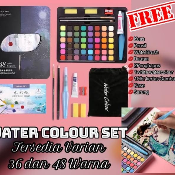 Jual code1x1Wl AZ 36/48 Watercolour Set - Alat Cat Air Set Water Color ...