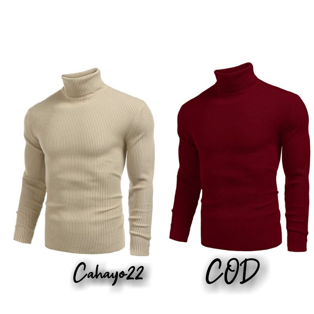 Jual Kaos Turtle Neck lengan panjang/kaos rib kerah tinggi lengan ...