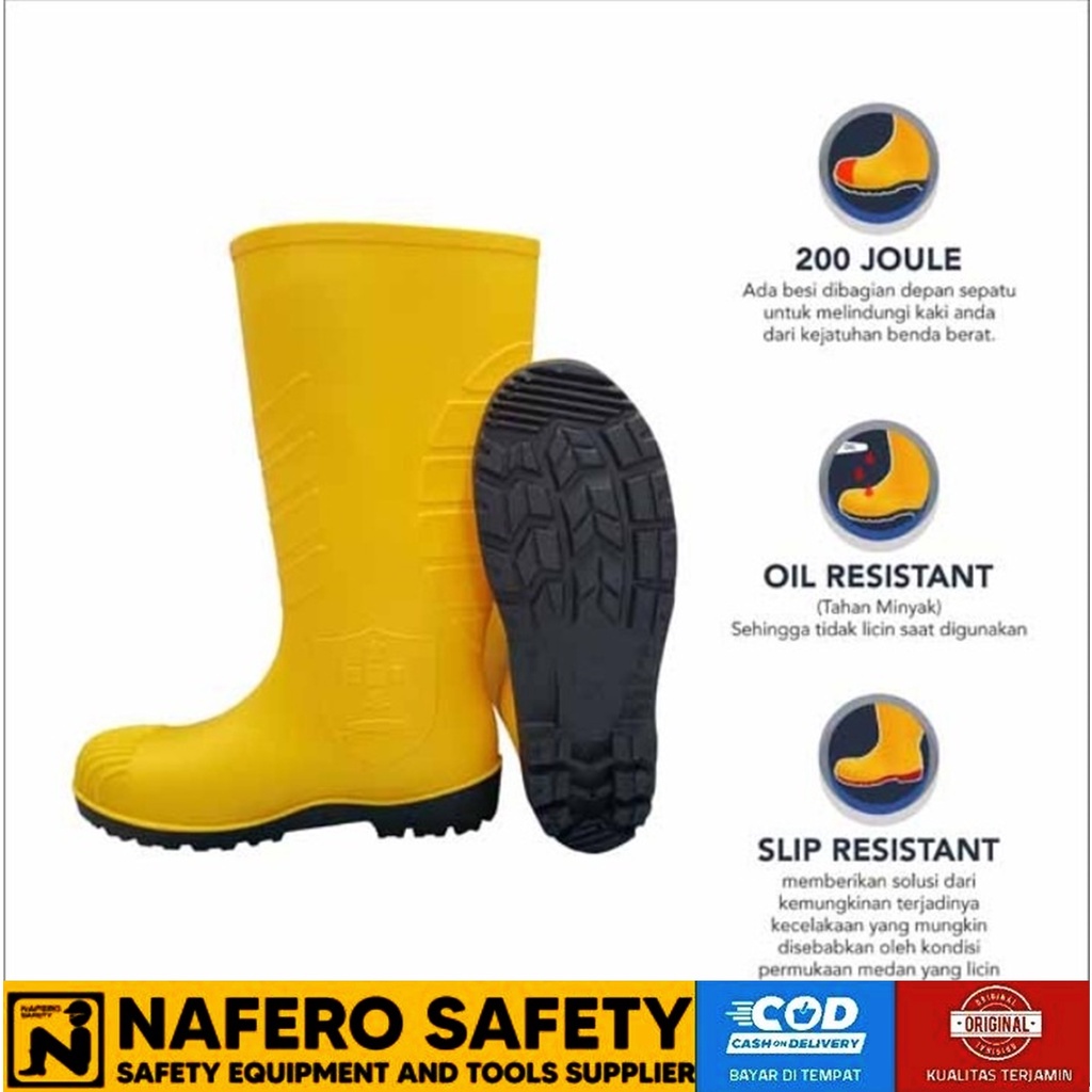 Jual SEPATU SAFETY BOOTS PROYEK PVC UJUNG BESI STEEL TOE STRENGTH SNI ...