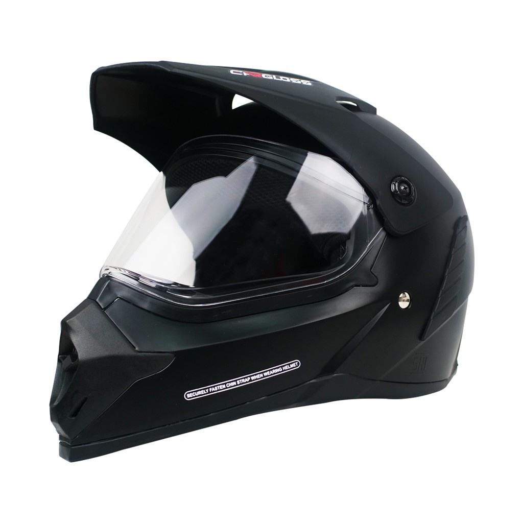 Jual Cargloss Supermoto Helm Full Face - Black Doff | Shopee Indonesia