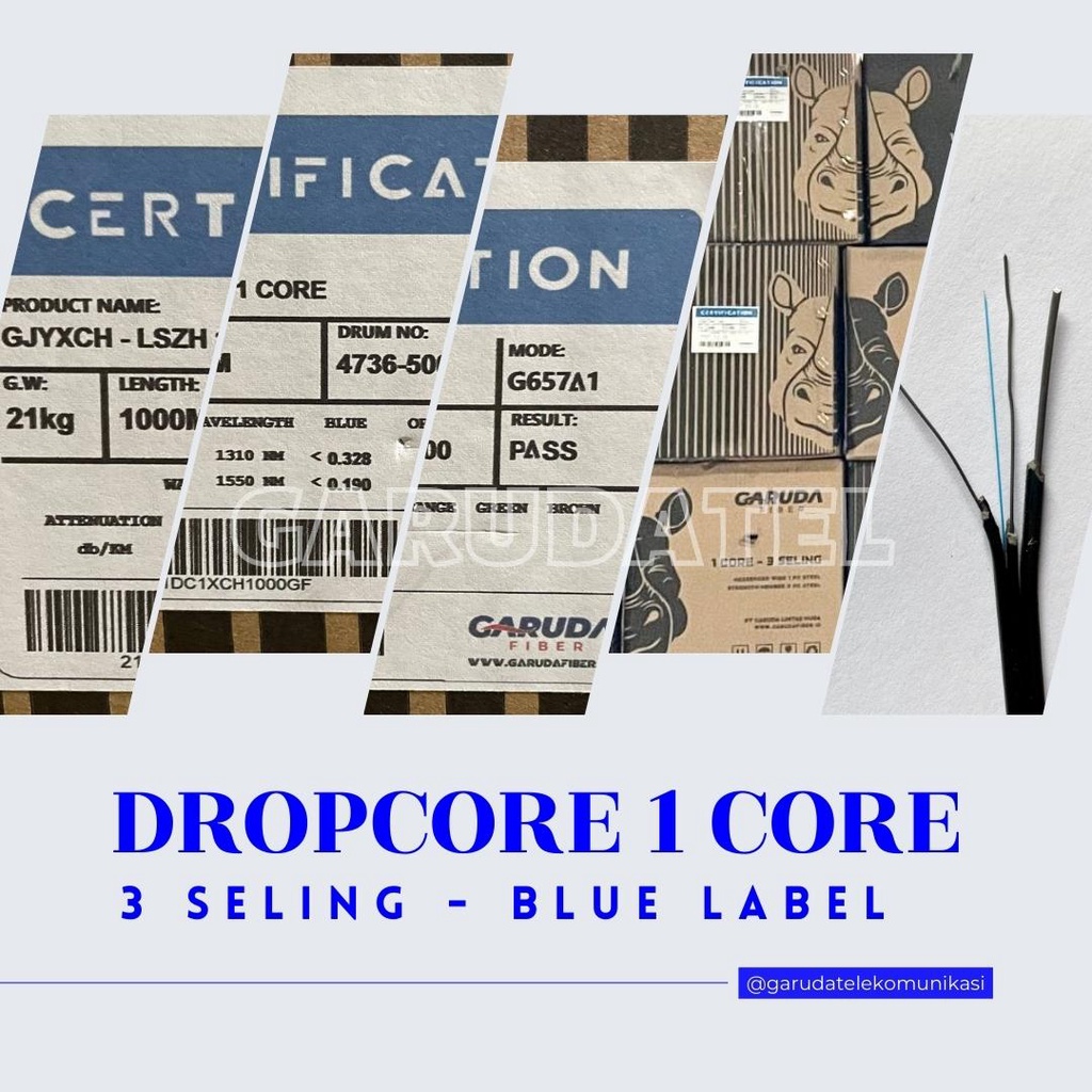 Jual Dropwire DROPCORE KABEL FIBER G657A1 1 CORE 3 SELING 1000 Meter ...