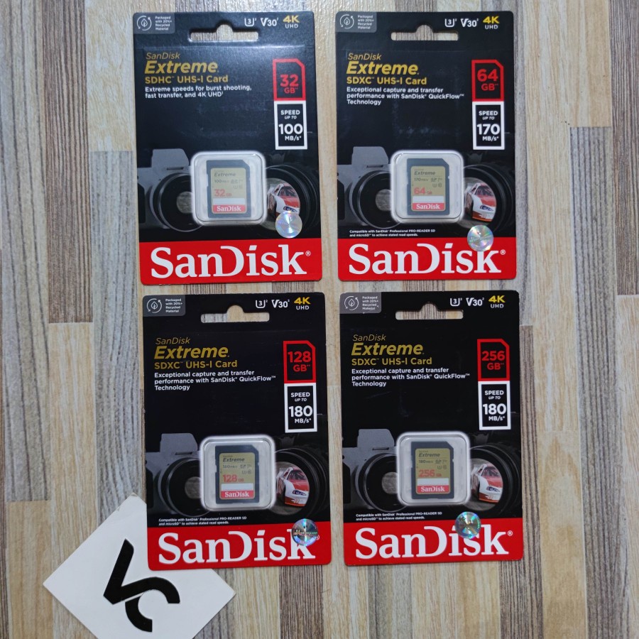 Jual SD CARD SanDisk Extreme 32GB 64GB 128GB 256GB 4K SDXC SDHC Memory SDCARD Kartu Memori ...