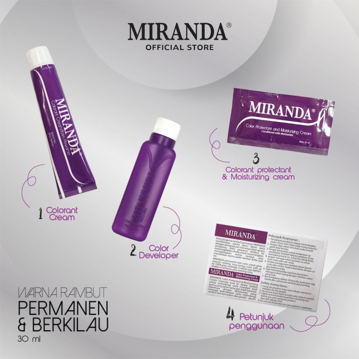 Jual Miranda Hair Color Premium Semir Cat Pewarna Rambut Miranda ...
